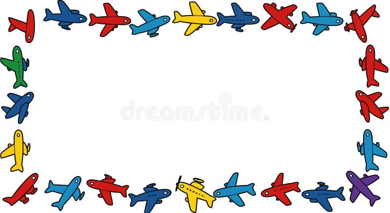 Airplane border clipart stock vector. Illustration of design - 365240761