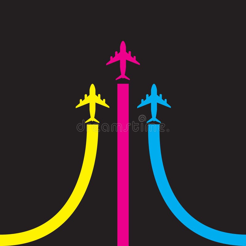 Colorful airplanes icon stock illustration. Illustration of colorful ...