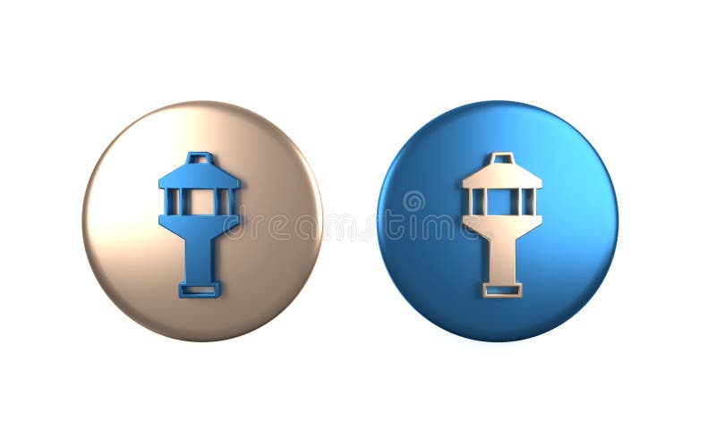 Colorful Airport Control Tower Icon Isolated on White Background. Circle Button Stock ...