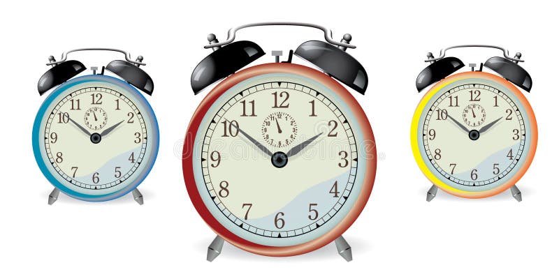 Colorful Alarm Clock Vector Illustration Set Stock Illustration ...