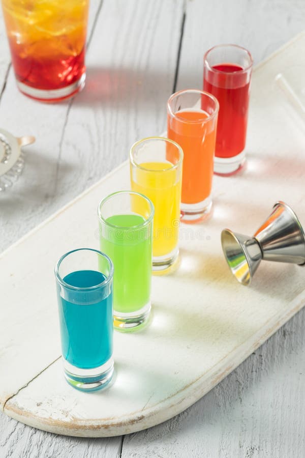 Rainbow shots stock image. Image of drinking, glasses - 31643523