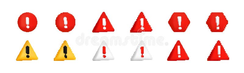Colorful Alert Symbols with Diverse Shapes Emphasizing Exclamation ...