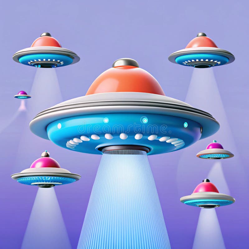 Colorful Alien Craft in Flight Stock Image - Image of mystery, bright ...