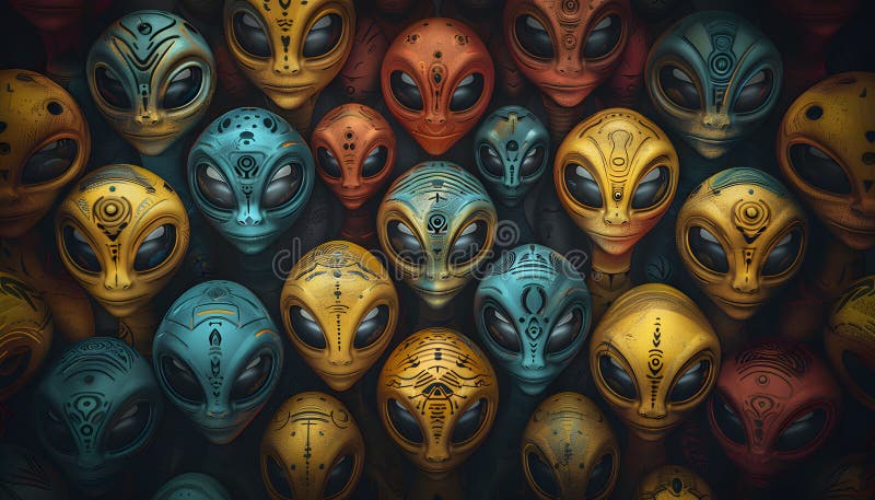 Alien Heads Pattern stock vector. Illustration of patterned - 328895224
