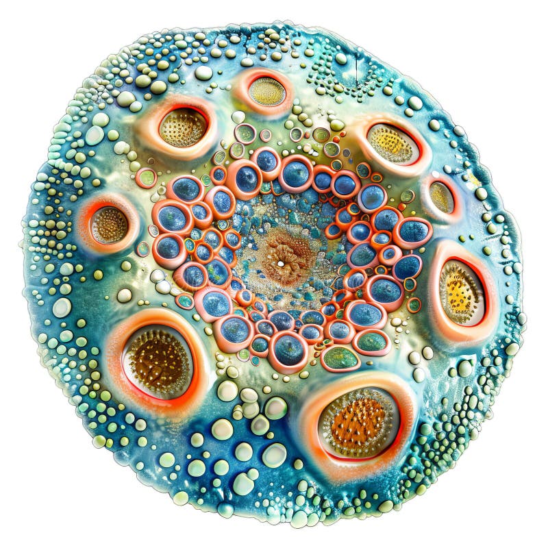 Colorful Alien Organism Showing Complex Cellular Structure Stock ...