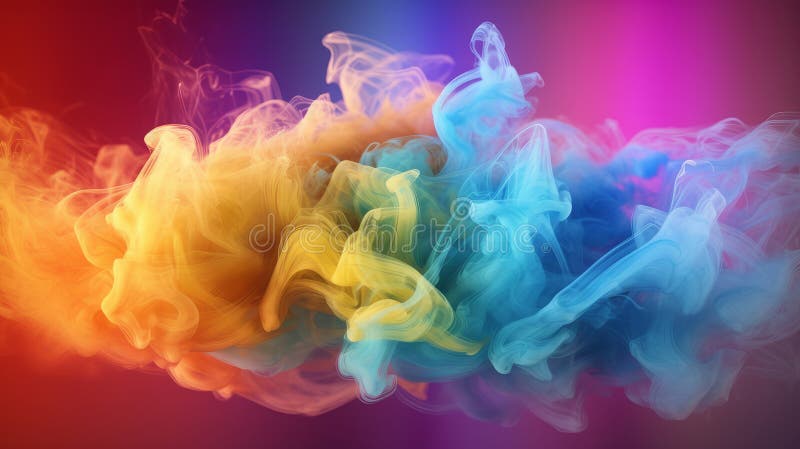 Colorful All Colors of the Rainbow Smoke Stock Illustration ...