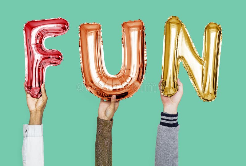 Colorful Alphabet Balloons Forming the Word Fun Stock Photo - Image of ...