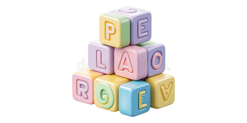 Colorful Alphabet Blocks Stacked in a Pyramid Isolated on Transparent ...