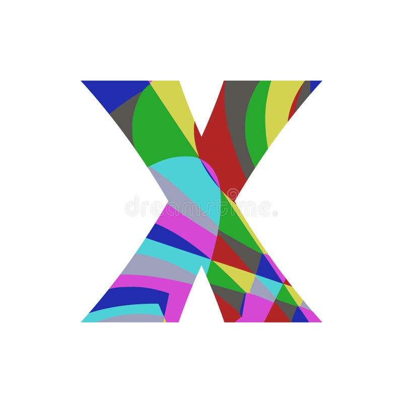 Rainbow X letter stock illustration. Illustration of alphabet - 253181843