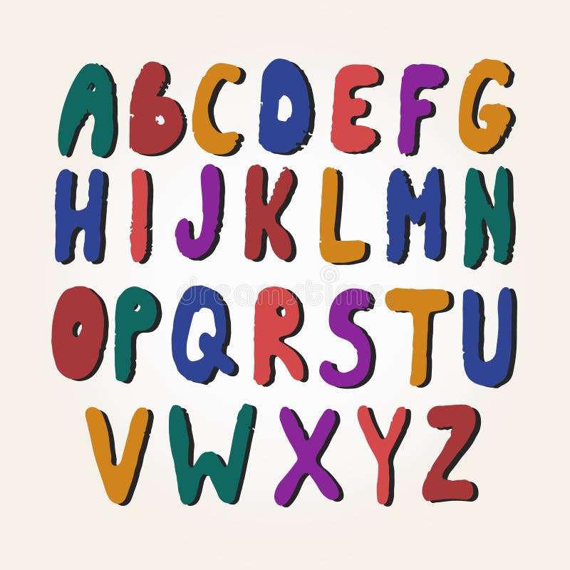 Colorful Alphabet With Shadow Stock Vector - Illustration of media ...