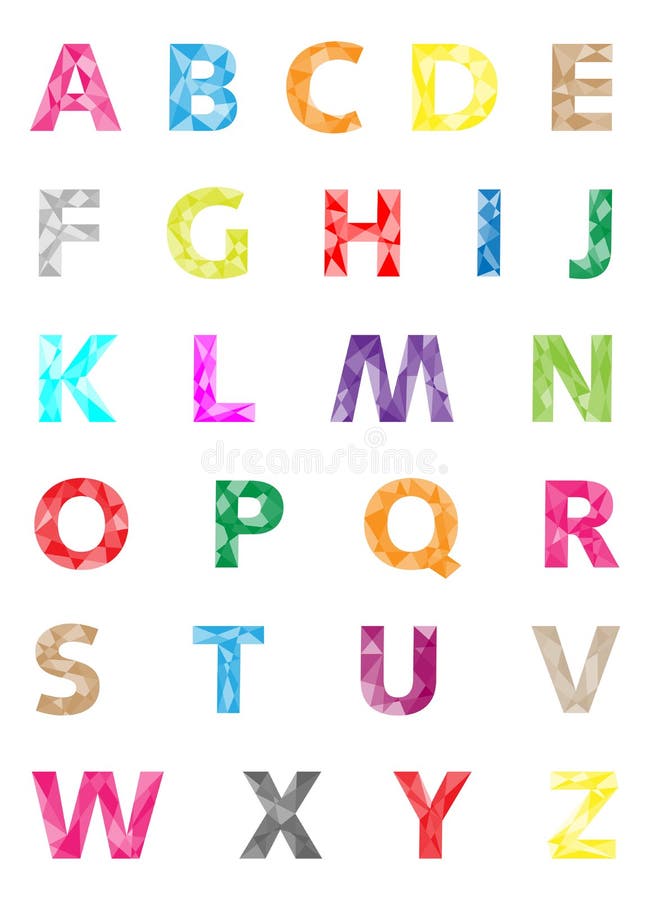 Colorful Alphabet Set - Diamond Geometric Pattern Stock Vector ...