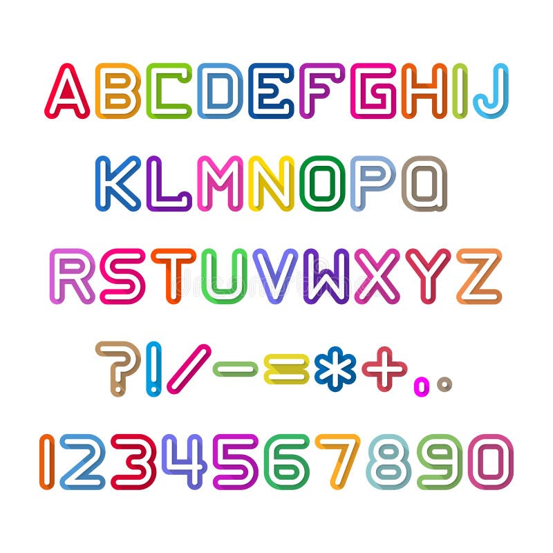 Colorful Alphabet with Shadow Stock Vector - Illustration of element ...