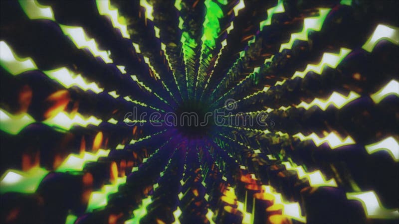 A Pattern of Lines and Color Gradients Form a Rotating Space Tunnel ...