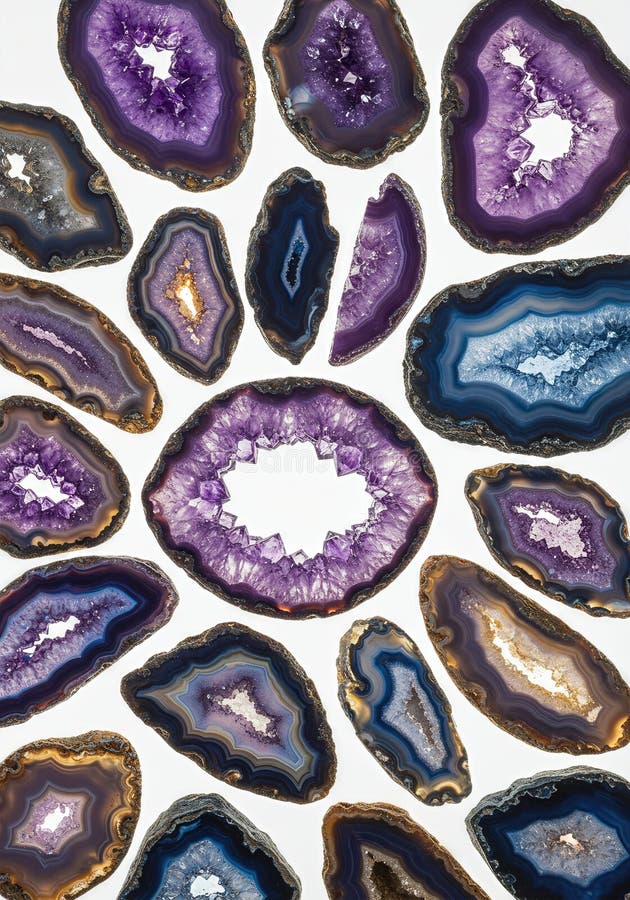 Amethyst and Agate geode stock image. Image of decoration - 108094693