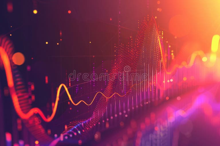 Dynamic Data Visualization Highlighting Trends in Analytics with Vibrant Colors Stock ...