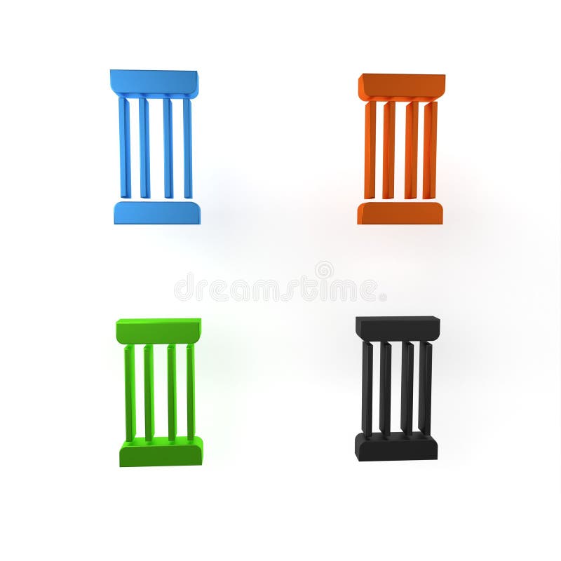 Colorful Ancient Column Icon Isolated on White Background. Minimalism ...