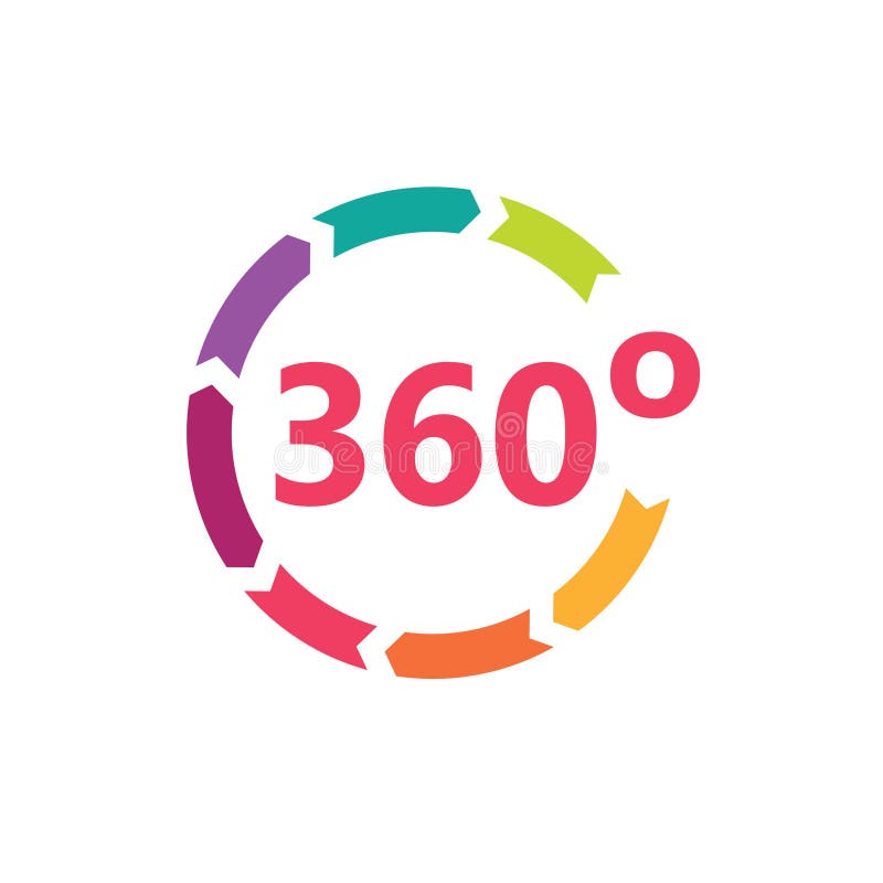 360 Degrees Icon on Transparent Background. Flat Style. 360 Degrees Sign Stock Illustration ...
