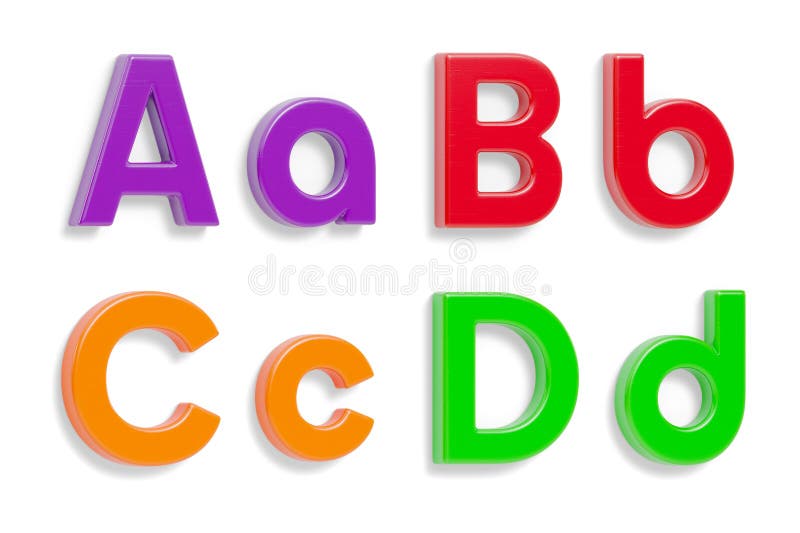 Colorful Angled Uppercase and Lowercase Magnetic Plastic Letters a ...