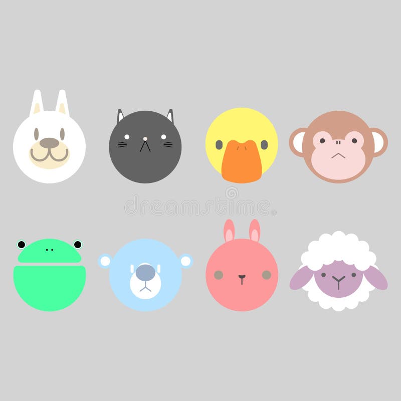 Colorful animal icon set stock vector. Illustration of animal - 126238790