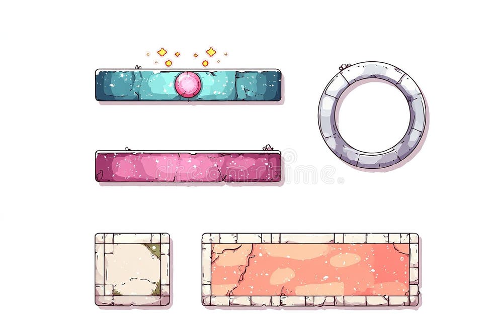 Colorful Animated Game Interface Elements Designed for Creative User ...