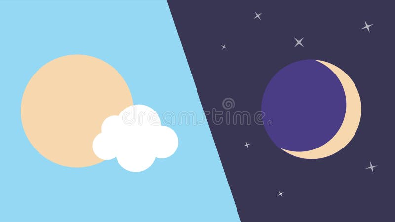 Colorful Animated Switch Day and Night Mode. Shape Animation Stock ...