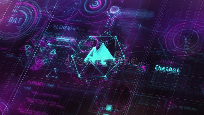 Colorful Animation of Artificial Intelligence Virtual Digital Space ...