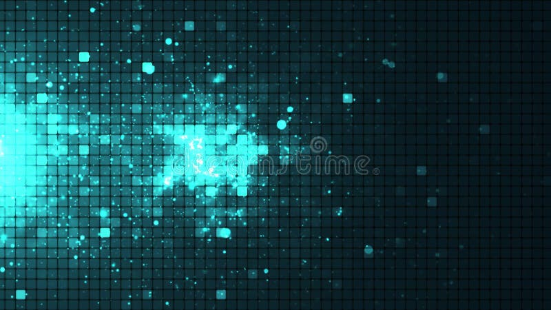 Colorful Animation of Bright Particles Flying Horizontally. Dynamic ...