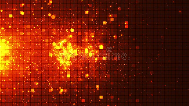 Colorful Animation of Bright Particles Flying Horizontally. Dynamic ...