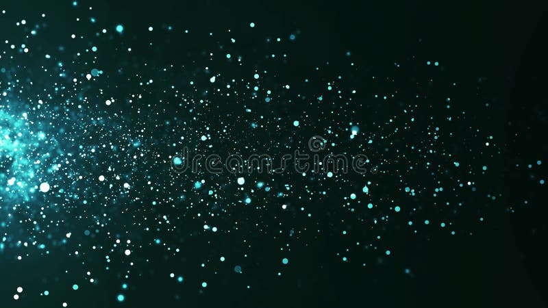 Colorful Animation of Bright Particles Flying Horizontally. Dynamic ...