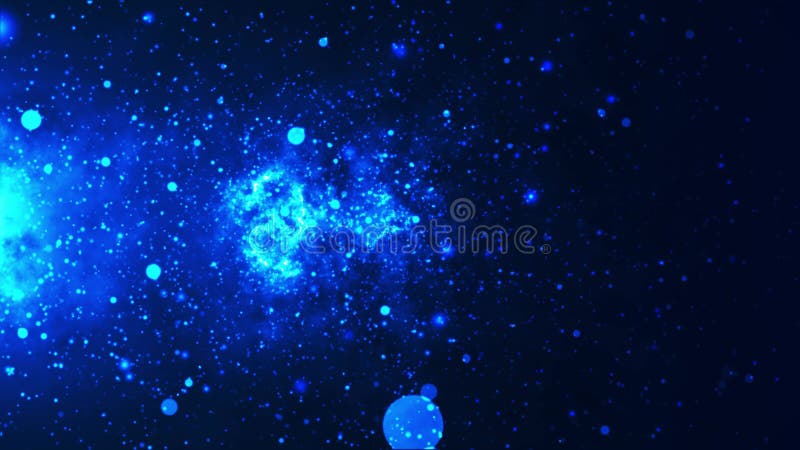 Colorful Animation of Bright Particles Flying Horizontally. Dynamic ...