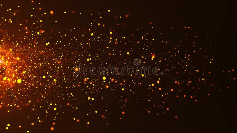 Colorful Animation of Bright Particles Flying Horizontally. Dynamic ...