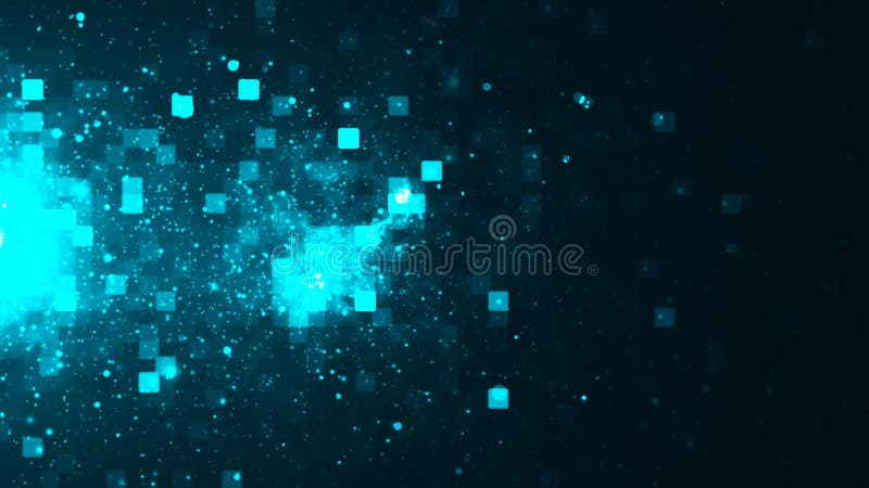 Colorful Animation of Bright Particles Flying Horizontally. Dynamic ...