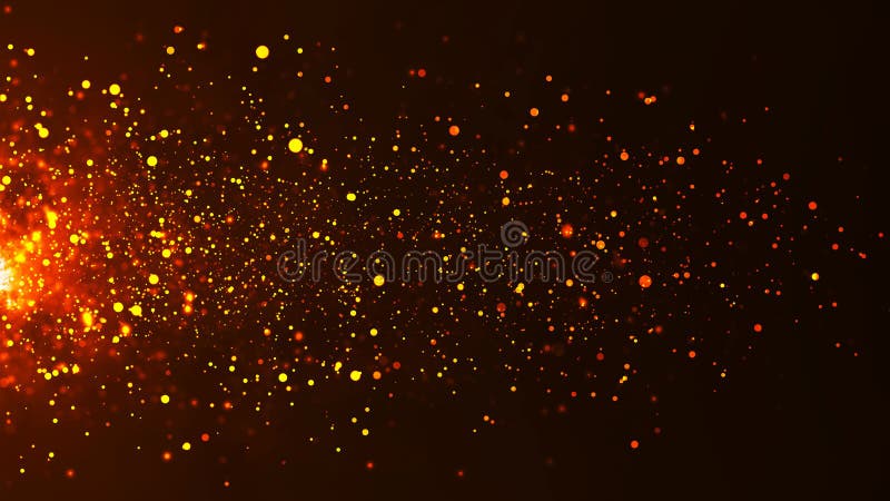 Colorful Animation of Bright Particles Flying Horizontally. Dynamic ...