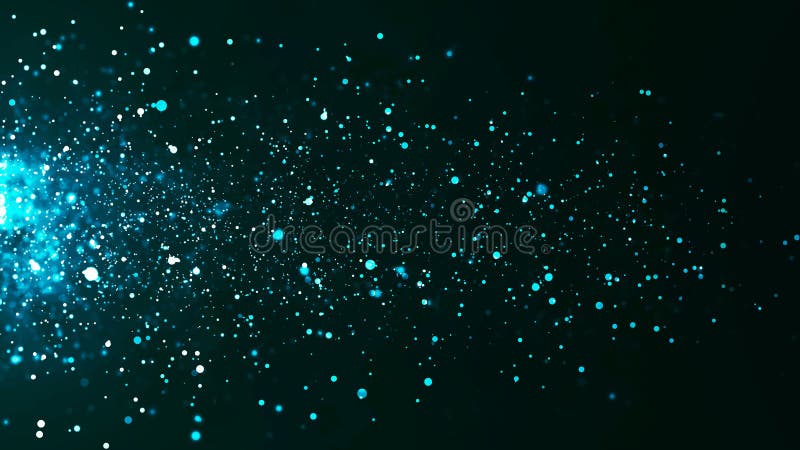Colorful Animation of Bright Particles Flying Horizontally. Dynamic ...