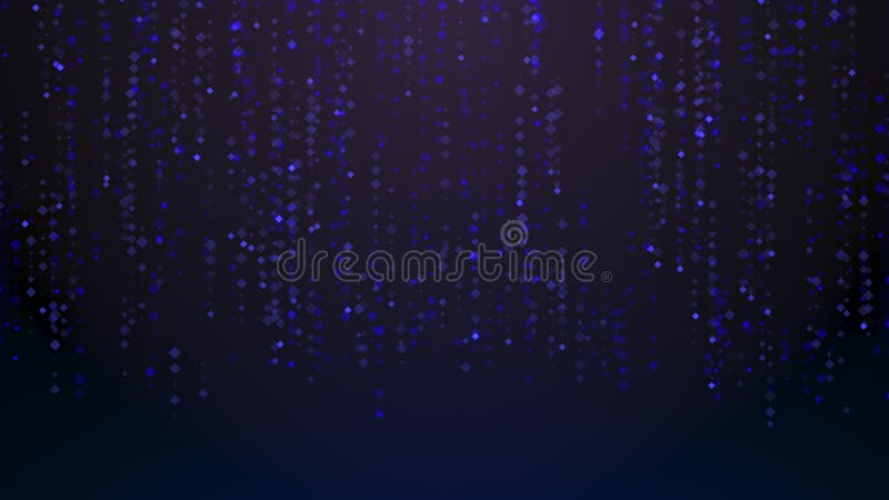 Colorful Animation of Shiny Dots Falling Down on a Dark Blue Background ...