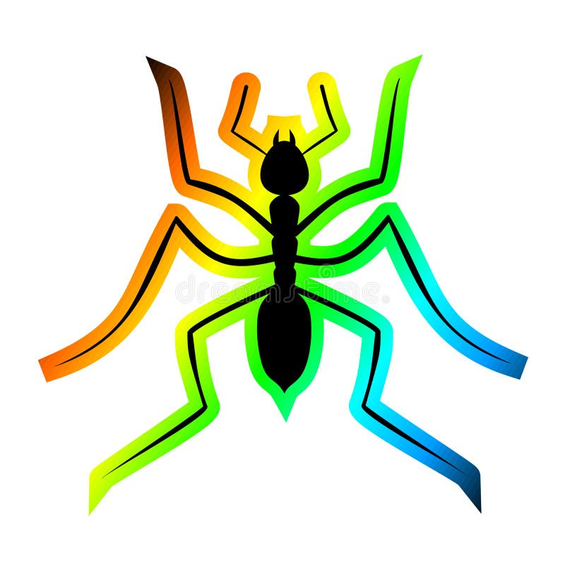 Colorful ant stock vector. Illustration of sketch, abstract - 19769087