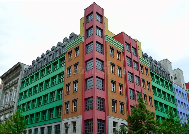 Colorful Apartment Buildings with Fire Escapes Stock Image - Image of ...
