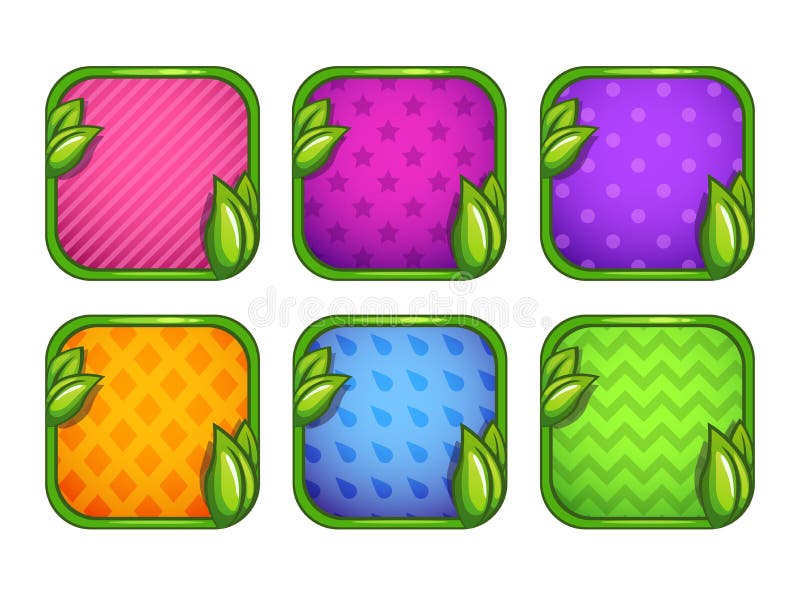 Colorful App Icons with Different Patterns. Stock Vector - Illustration ...