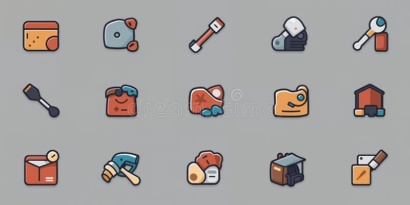 Colorful App Icons Set Modern Design Interface Elements Flat Style ...