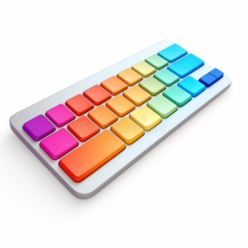 Rainbow Keyboard: a Smooth Surface Design with Subtle Lighting Stock ...
