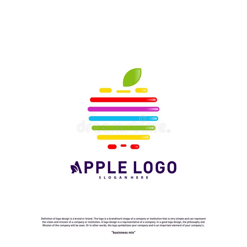 Colorful Apple Logo Design Concept Vector. Fruit Apple Creative Logo ...