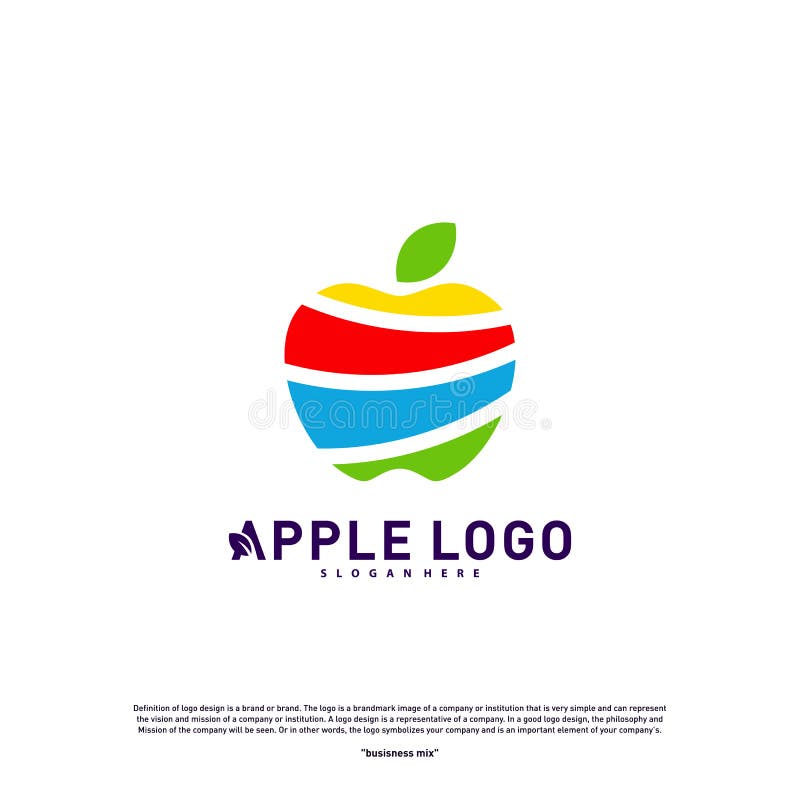 Colorful Apple Logo Design Concept Vector. Fruit Apple Creative Logo ...