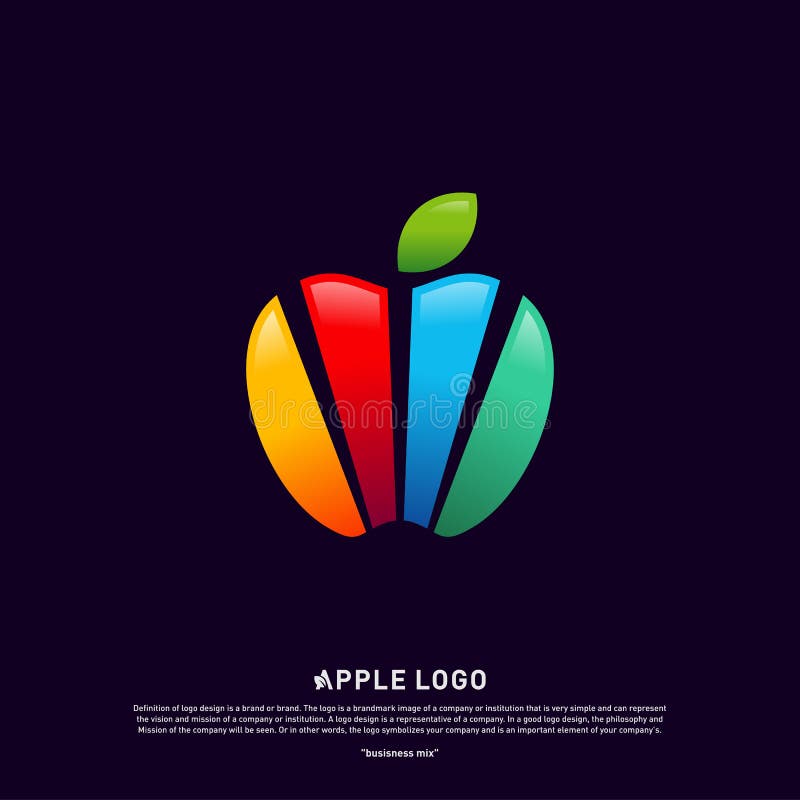 Colorful Apple Logo Design Concept Vector. Fruit Apple Creative Logo ...
