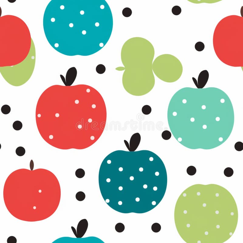 Colorful Apple Pattern Background Stock Illustration - Illustration of ...