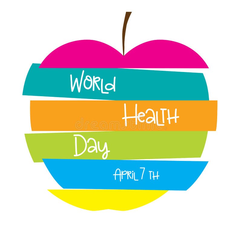 Colorful Apple Text World Health Day Illustration Stock Illustrations ...