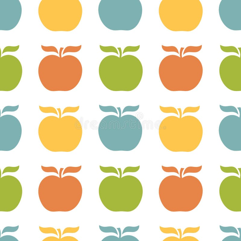 Colorful Apples Seamless Pattern Vector Stock Vector - Illustration of leaves, design: 73554243