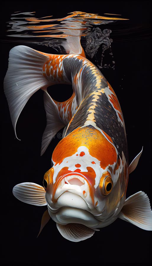 Colorful Aquatic Koi Fish in Water AI Generative Stock Illustration ...