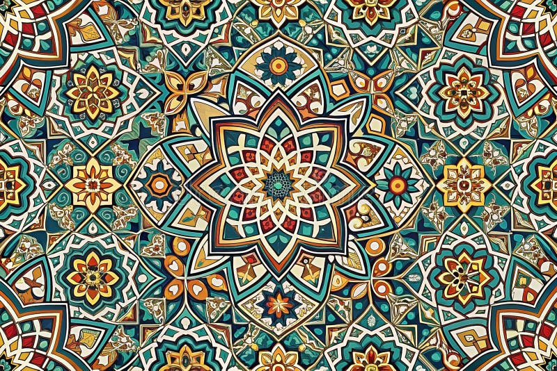 Colorful Arabesque Textile Pattern Background Design for Fabric Stock ...