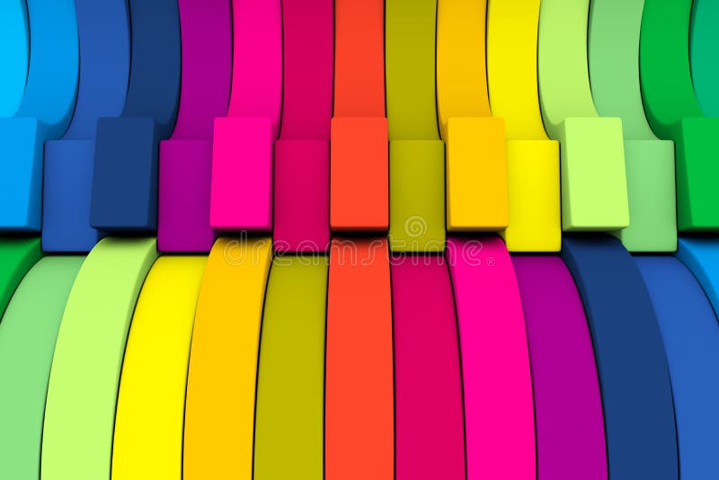 Colorful Arches and Green Spheres. 3D Illustration Stock Illustration ...