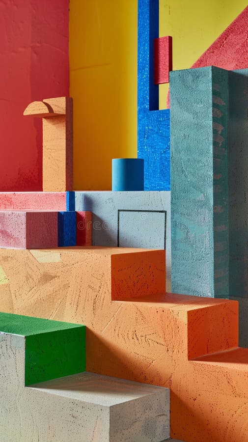 Colorful Architectural Composition Stock Image - Image of textures ...